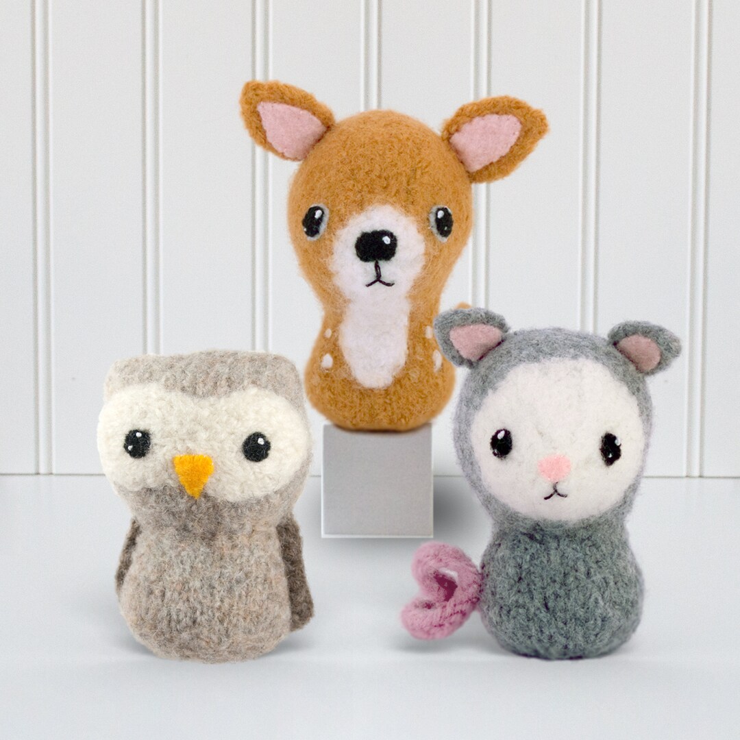 Backyard Critters 4 Felted Knitting Amigurumi Pattern With Owl, Deer ...
