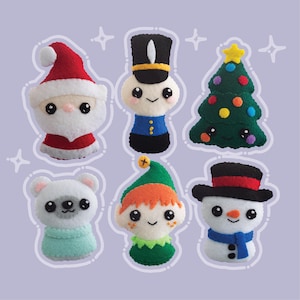 Felt Santa, Christmas Tree, Toy Soldier, Elf, Snowman, Polar Bear ...