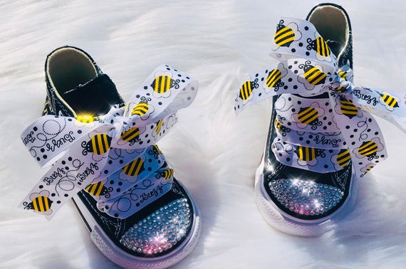 NEW Black White High Top Queen Bee Shoes Customized With Name - Etsy