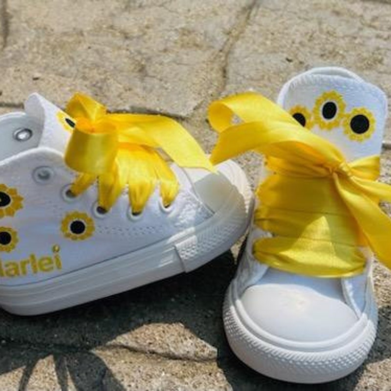 Sunflower Converse - Etsy
