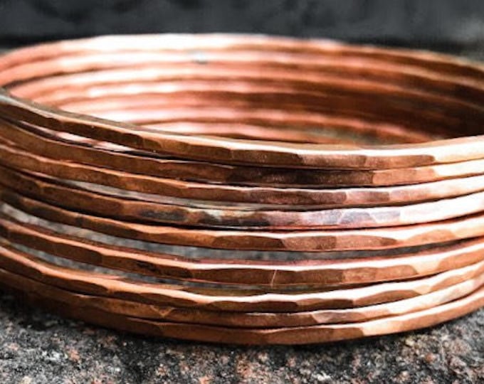 Simple Copper Bangles. Copper Bracelets. Thin Bangle Bracelets. Skinny ...