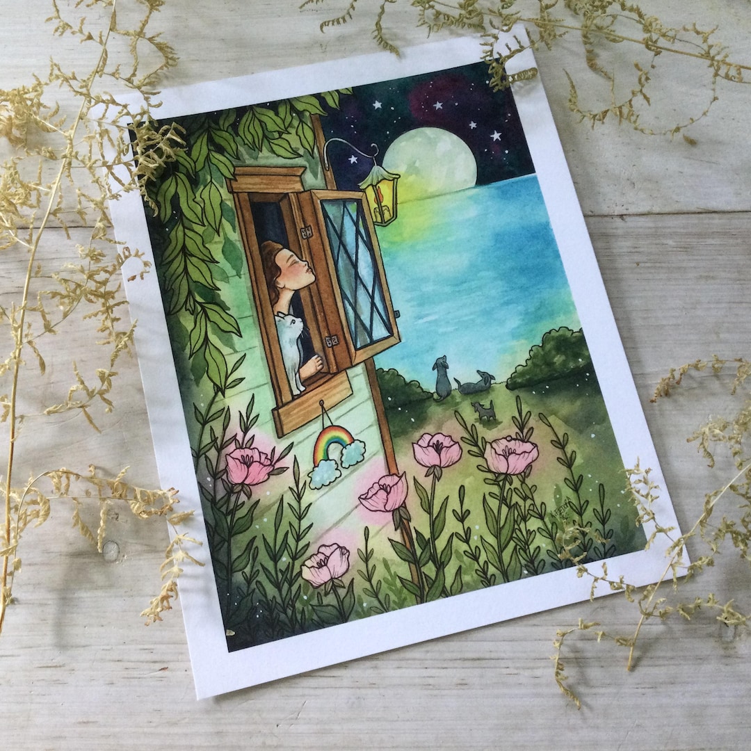 The Moon on My Face, Print 6x8 Inches. Full Moon Magic, Nature and ...