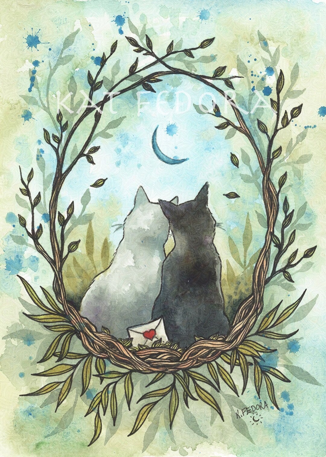 The Cute Couple, Print, 6x8 Inches - Etsy