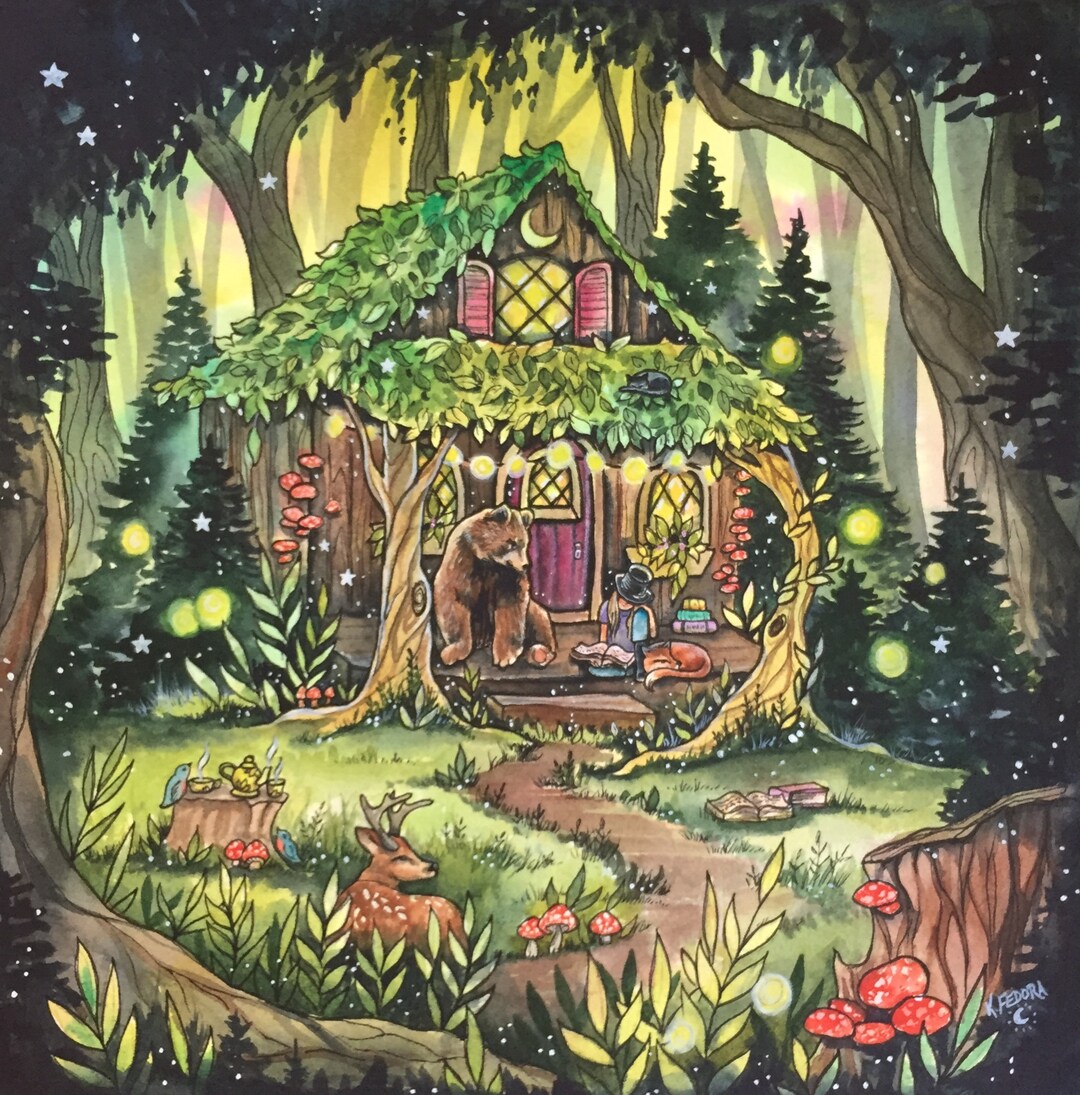 Firefly Cottage , Print, 8x8 Inches - Etsy