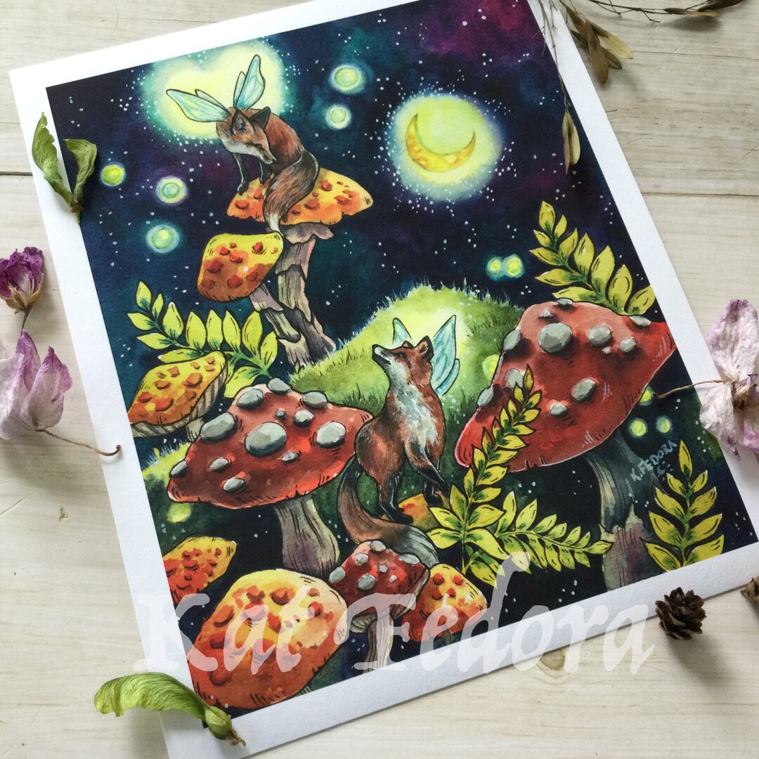 The Toadstool Fairies, 8x10 Inches, Print - Etsy