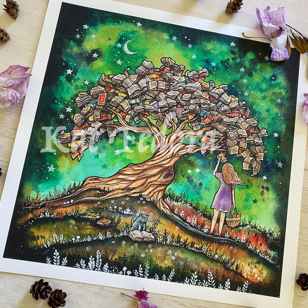 The Storybook Tree, 8x8 Inches, Print - Etsy