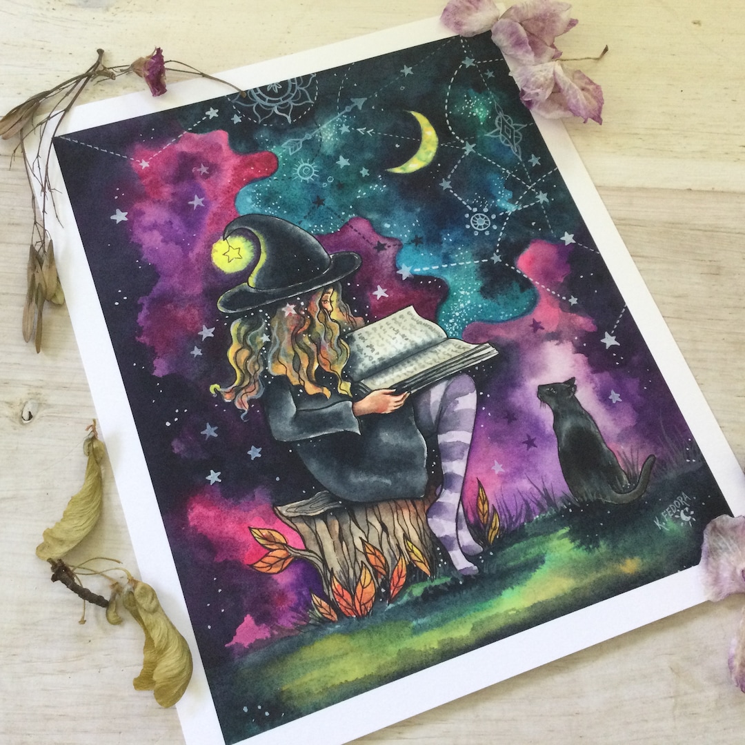 Little Witch , Print, 8x10 Inches - Etsy