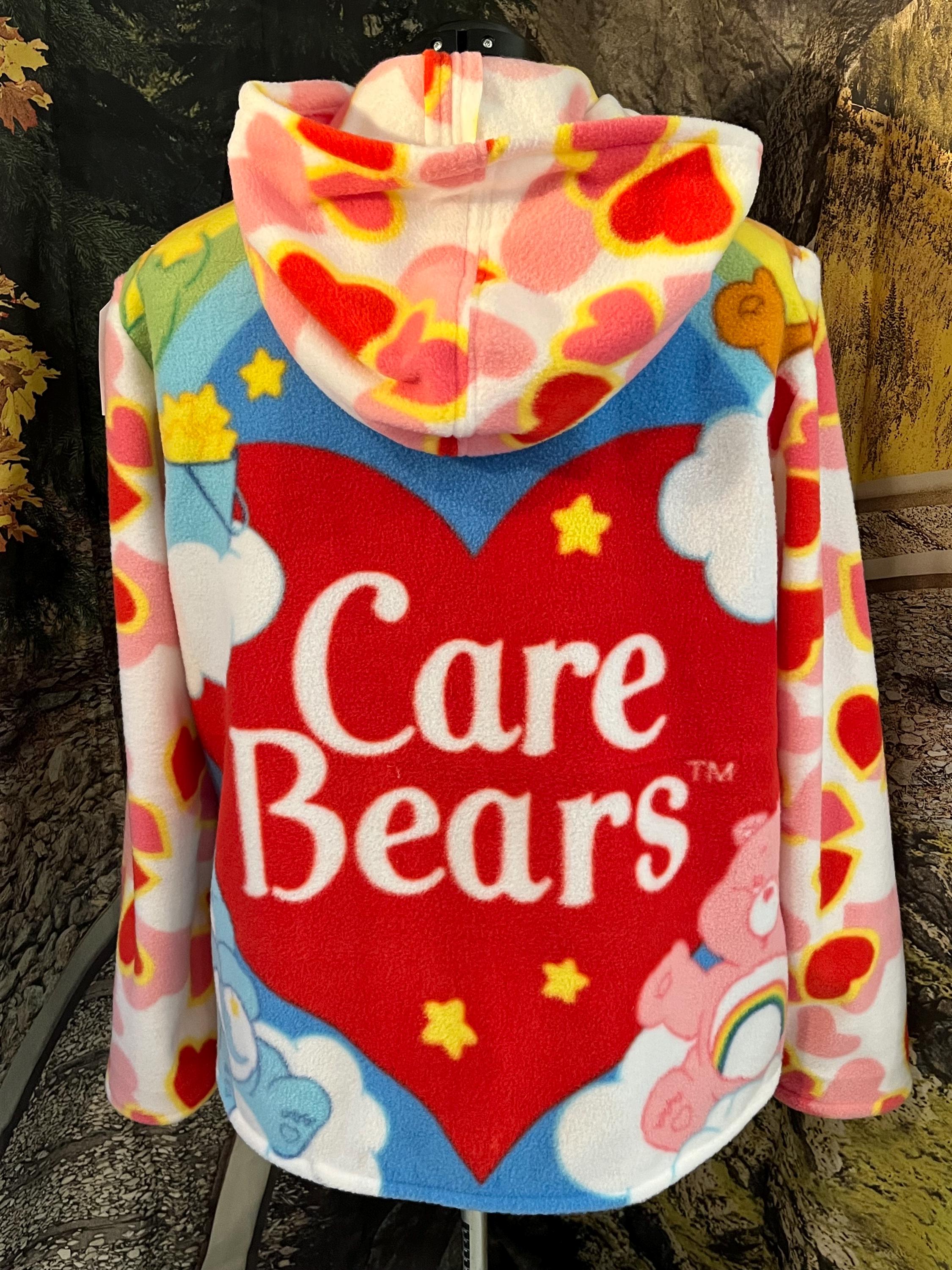 Care Bears Carebear Cheerbear Bedtime Bear Upcycled Blanket Full Zip up ...