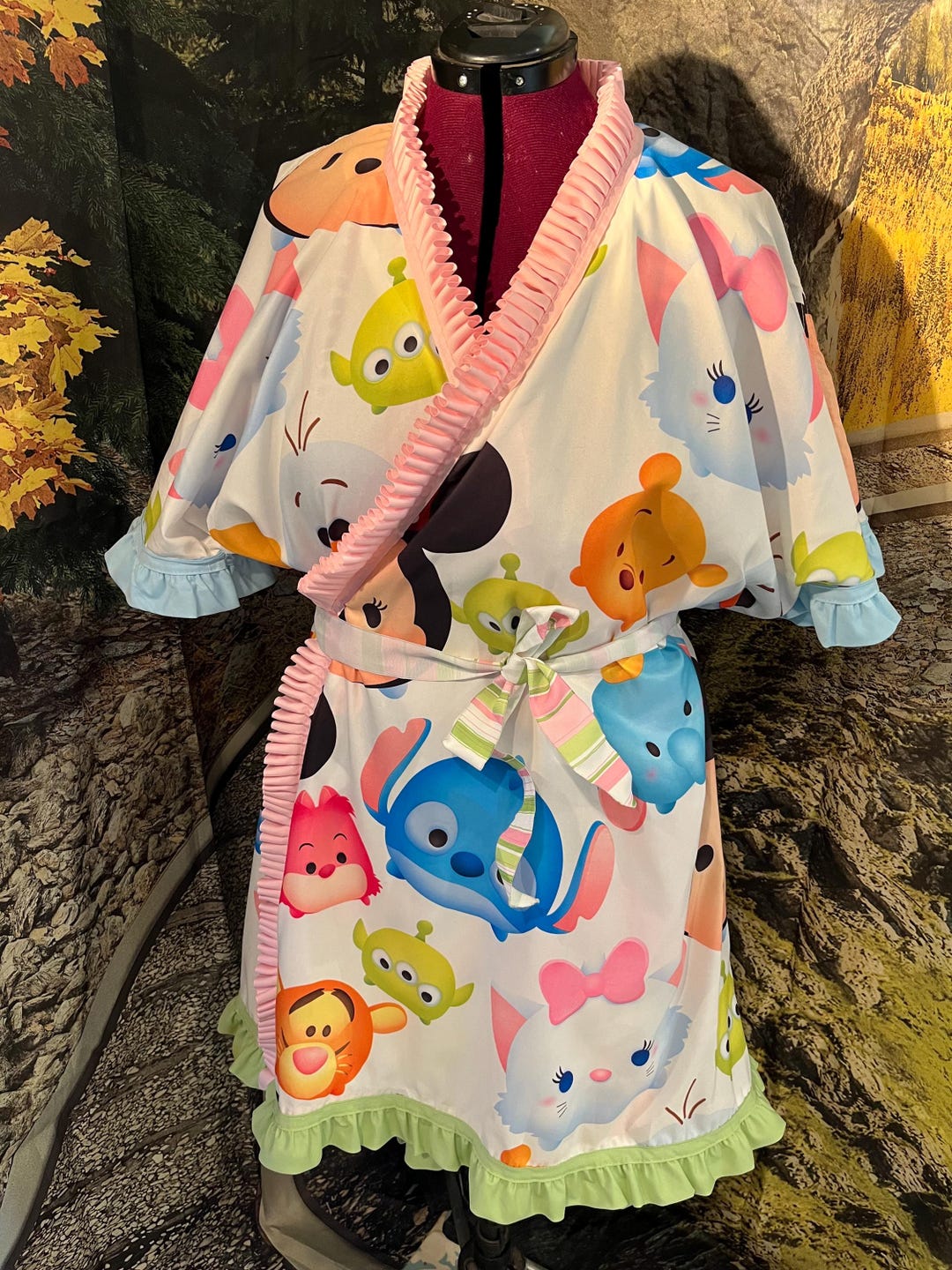Disney Chibi Wrap Dress Swimsuit Cover Upcycled Fabric Stitch Alien ...