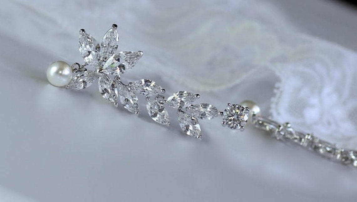 Crystal Chandelier Earrings, Pearl Crystal Bridal Earrings, Crystal ...