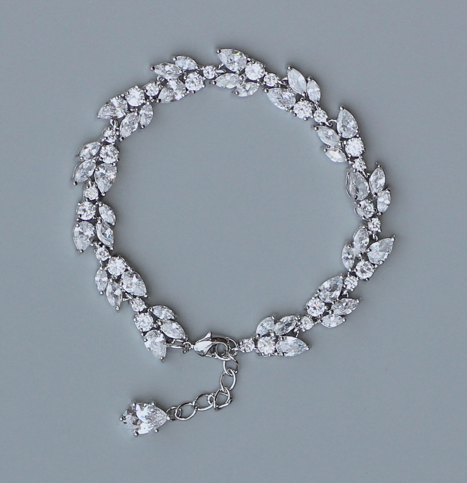 Bridal Jewelry Set White Gold, Bridal Necklace and Earrings Set, Silver ...
