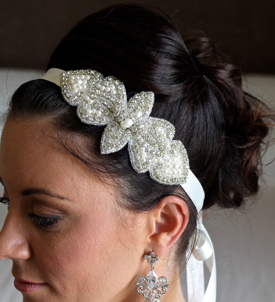 Beaded Bridal Headband Crystal and Pearl Wedding Head Band | Etsy