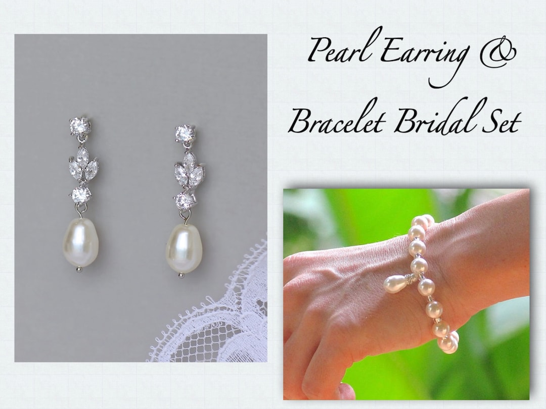 Pearl Jewelry Set, Bridal Jewelry Set, Wedding Jewellery Set, Ivory ...