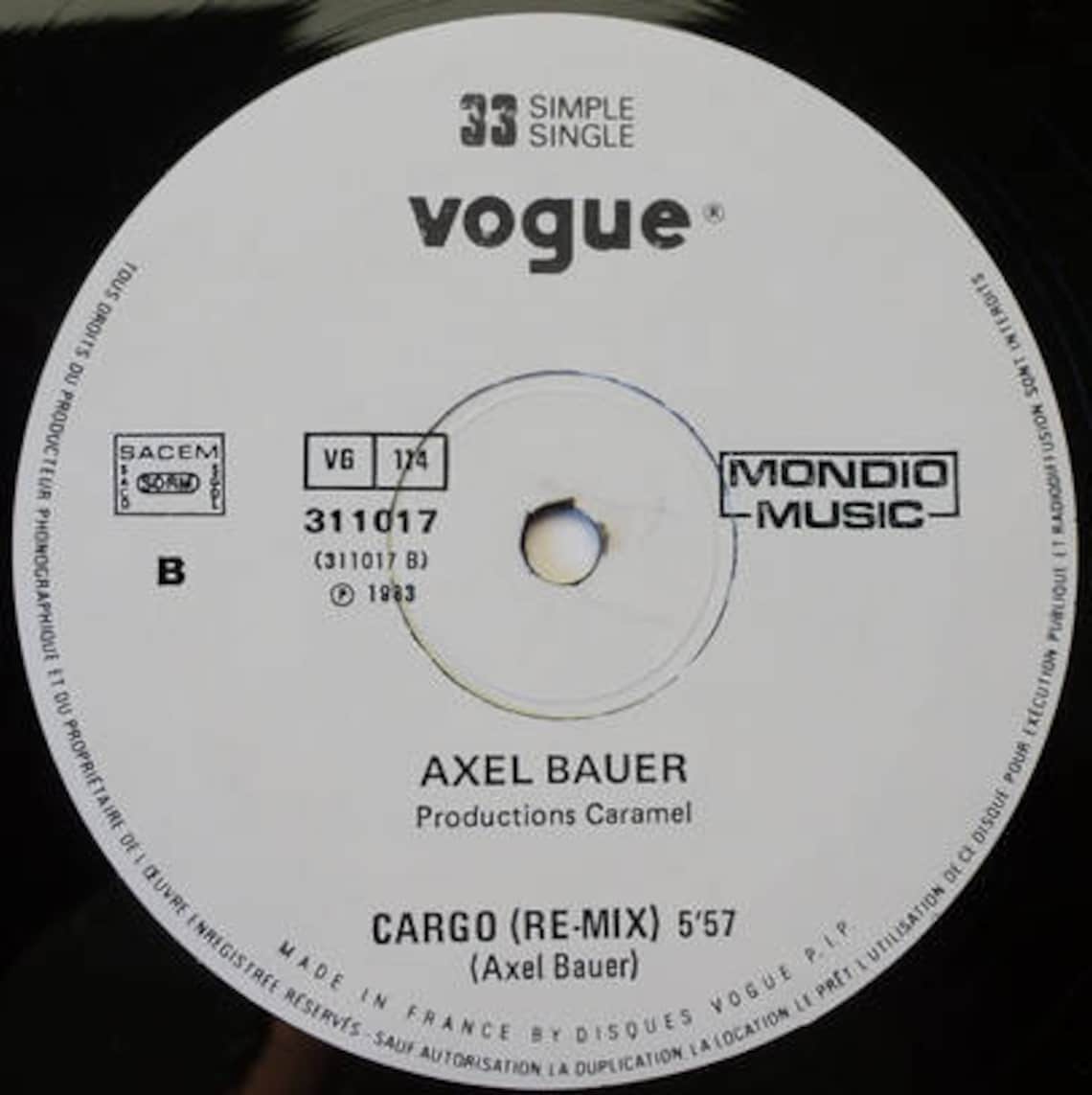 Axel Bauer Cargo Limited Edition Vinyl Record Lp France | Etsy