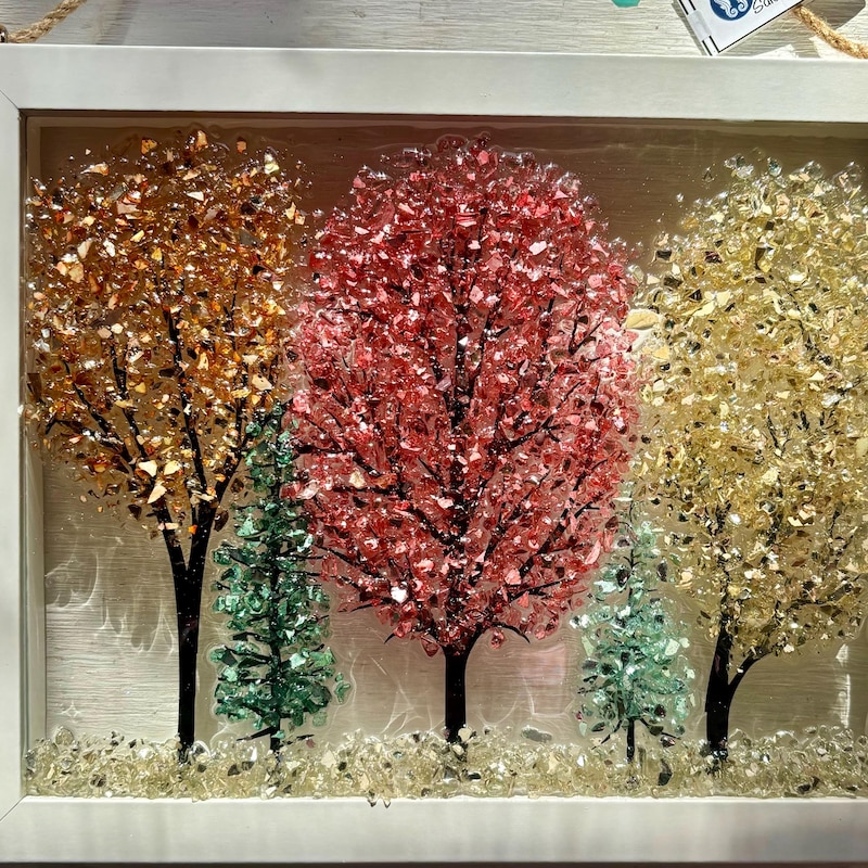 Crushed Glass Resin Art - Etsy