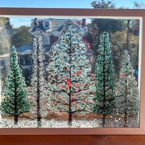Crushed Glass and Resin Evergreen Trees - Etsy