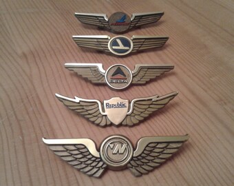 Airplane Party Favors vintage Airline Wing Pins FIVE Packs | Etsy