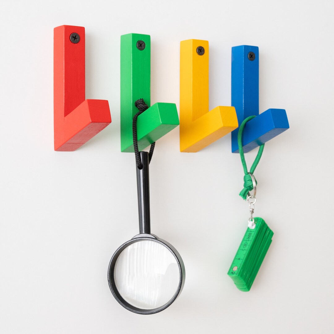 Colored Beech Wooden Slanted Screw-in Wall Hook - Etsy