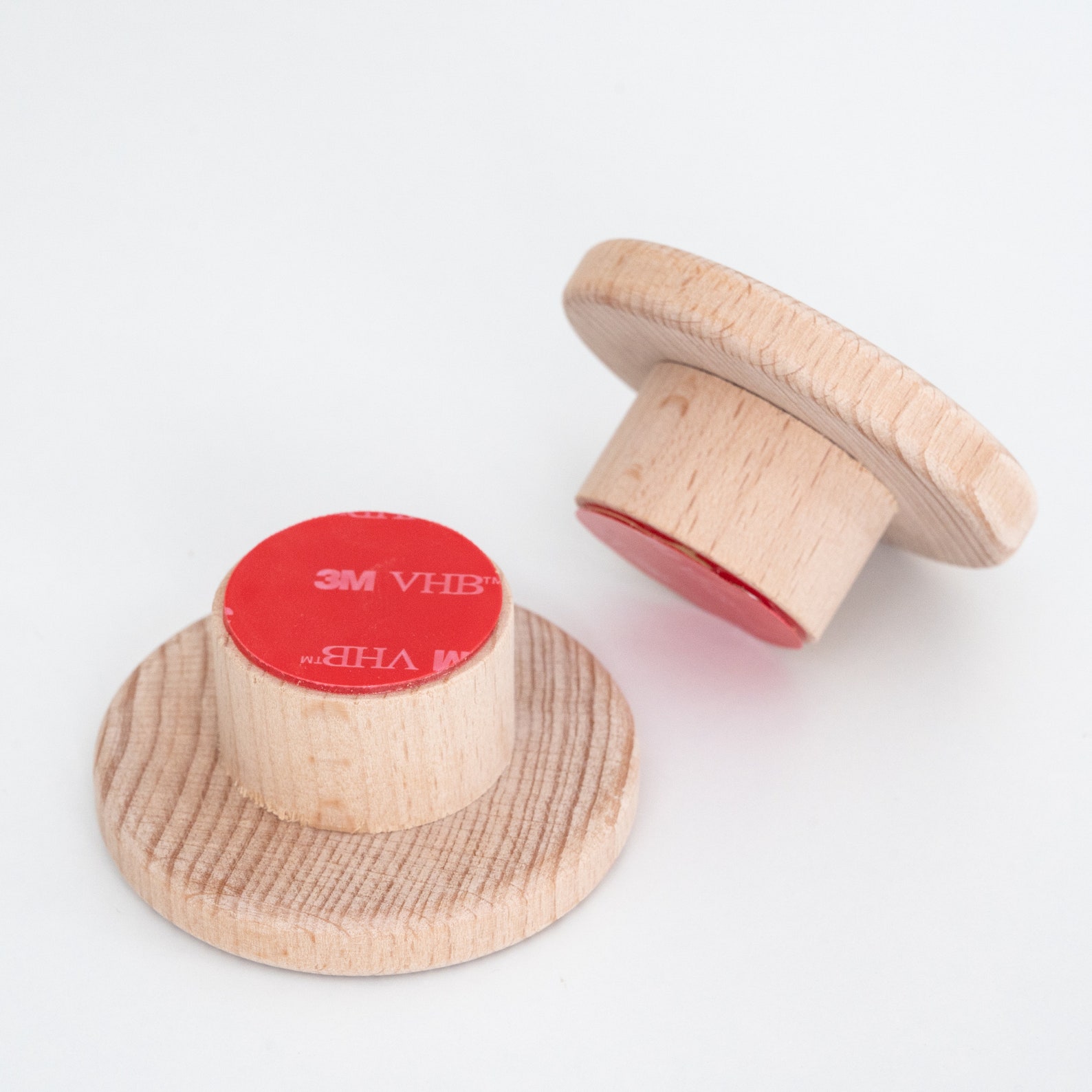 Self-adhesive Beech Wooden Wall Knob With Rounded Edges , ø 60mm - Etsy