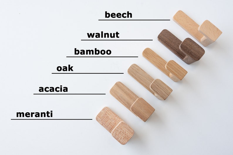 Extra Long Rounded Oak Wooden Wall Hook Wooden Wall Hook - Etsy