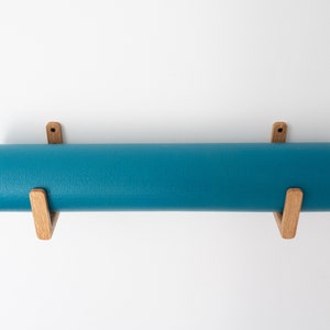 Wooden Yoga Mat Hooks Set in Two Lengths, Oak Wooden Yoga Mat Holder ...