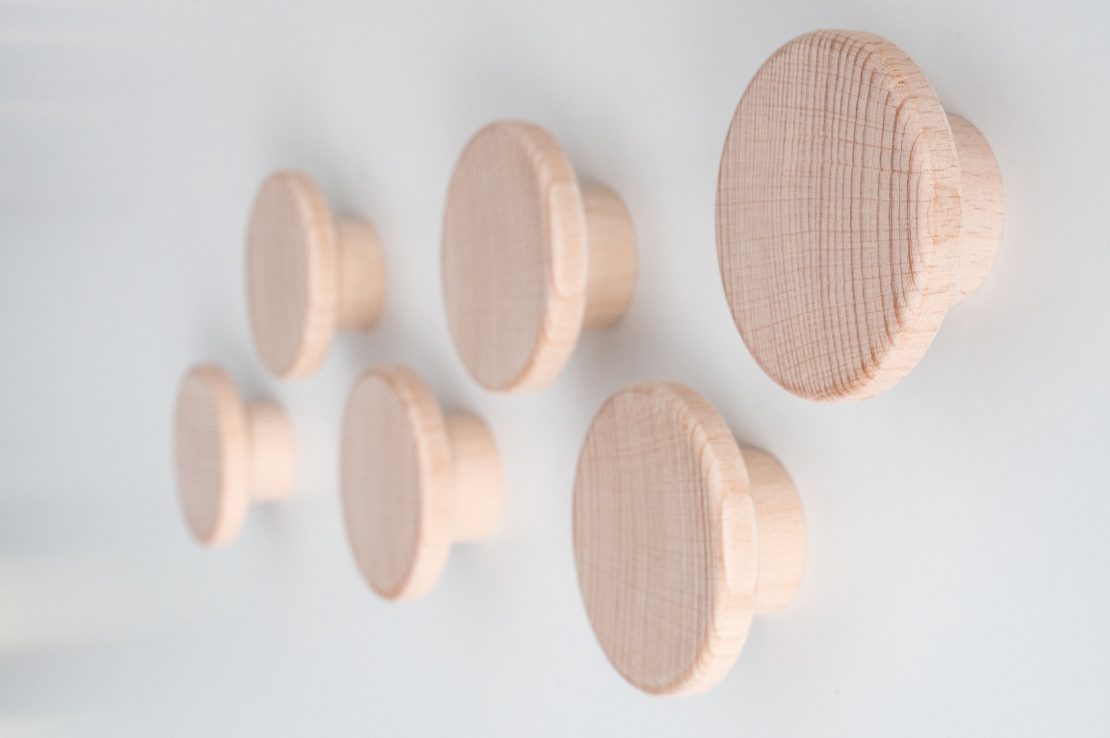Self-adhesive Beech Wooden Wall Knob With Rounded Edges , ø 60mm - Etsy