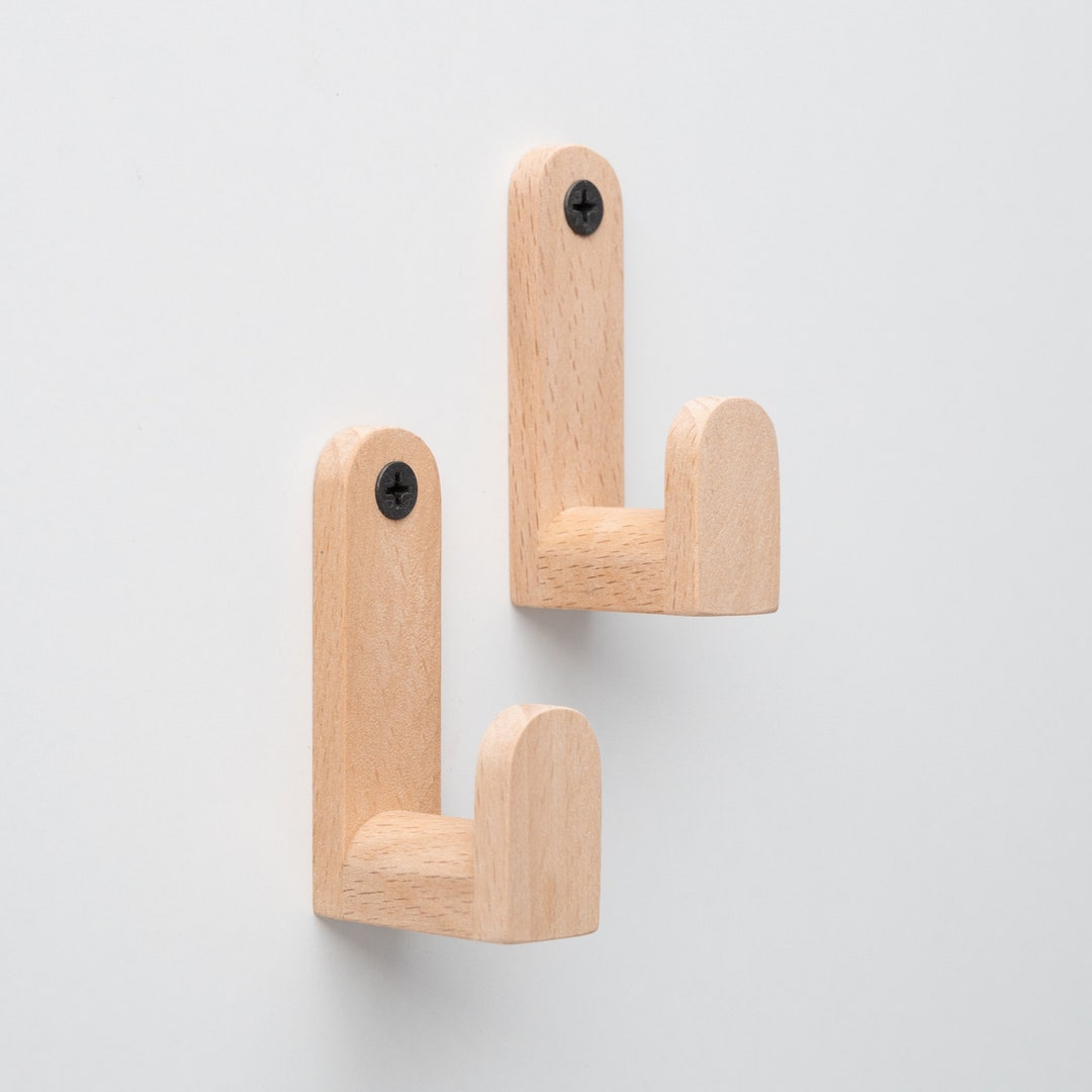 Beech Wooden Screw-in Wall Hooks, Half Rounded Shape - Etsy