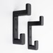Black Double Wall Hook, Made of Beech Wood, Black Coat Hanger, Clothes ...