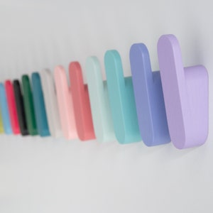 Self-adhesive Colored Wooden 'popsicle Stick' Shaped Wall Hooks, Kids ...