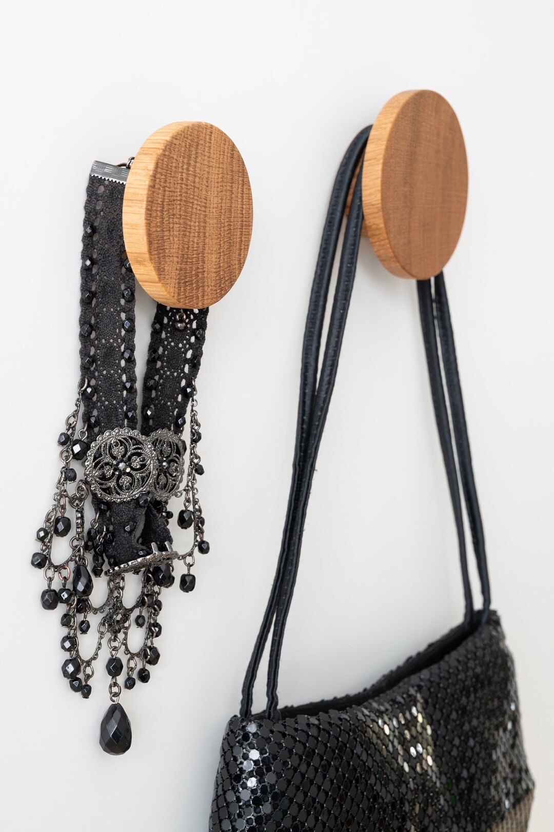 Self-adhesive Oak Wall Knob, ø 60 or 75 Mm, Danish Oil Finish ...