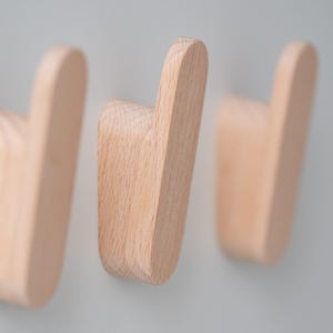 Self-adhesive 'popsicle Stick' Shaped Wall Hooks, Kids Wall Hook, Beech ...