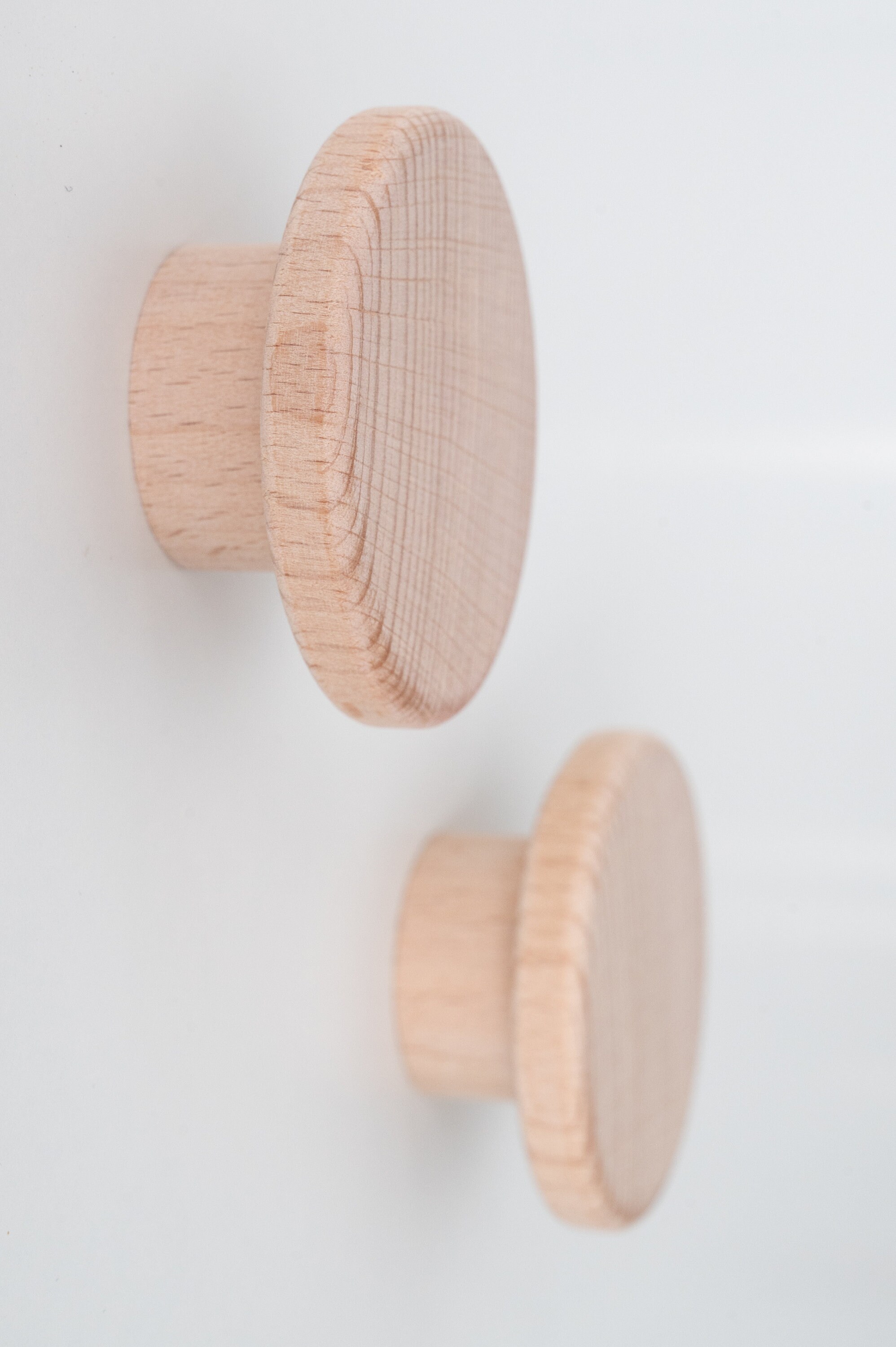 Self-adhesive Beech Wooden Wall Knob With Rounded Edges , ø 60mm - Etsy