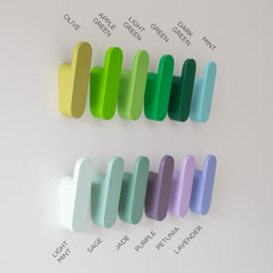 Self-adhesive Colored Wooden 'popsicle Stick' Shaped Wall Hooks, Kids ...
