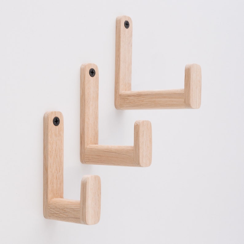 Extra Long Rounded Oak Wooden Wall Hook Wooden Wall Hook - Etsy