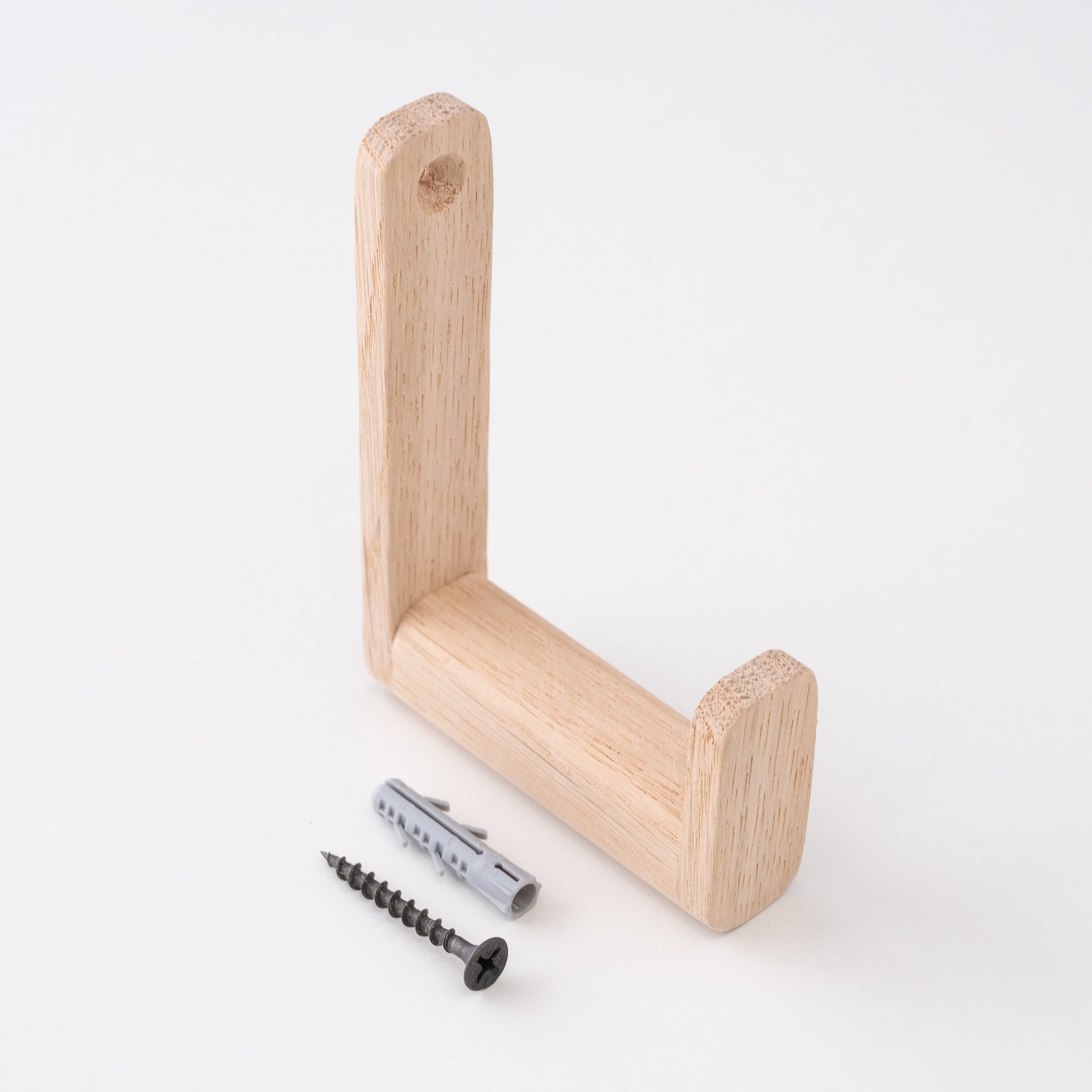 Extra Long Rounded Oak Wooden Wall Hook Wooden Wall Hook - Etsy