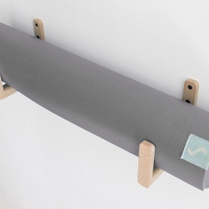 Wooden Yoga Mat Hooks Set, Two Lengths, Beech Wooden Yoga Mat Holder ...