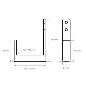 Wooden Yoga Mat Hooks Set, Two Lengths, Beech Wooden Yoga Mat Holder ...