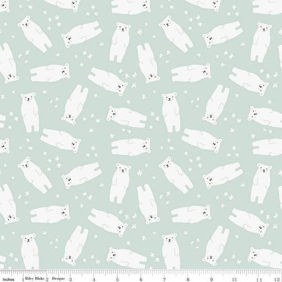 Nice Ice Baby Polar Bears Mint Polar Bear Fabric Winter | Etsy