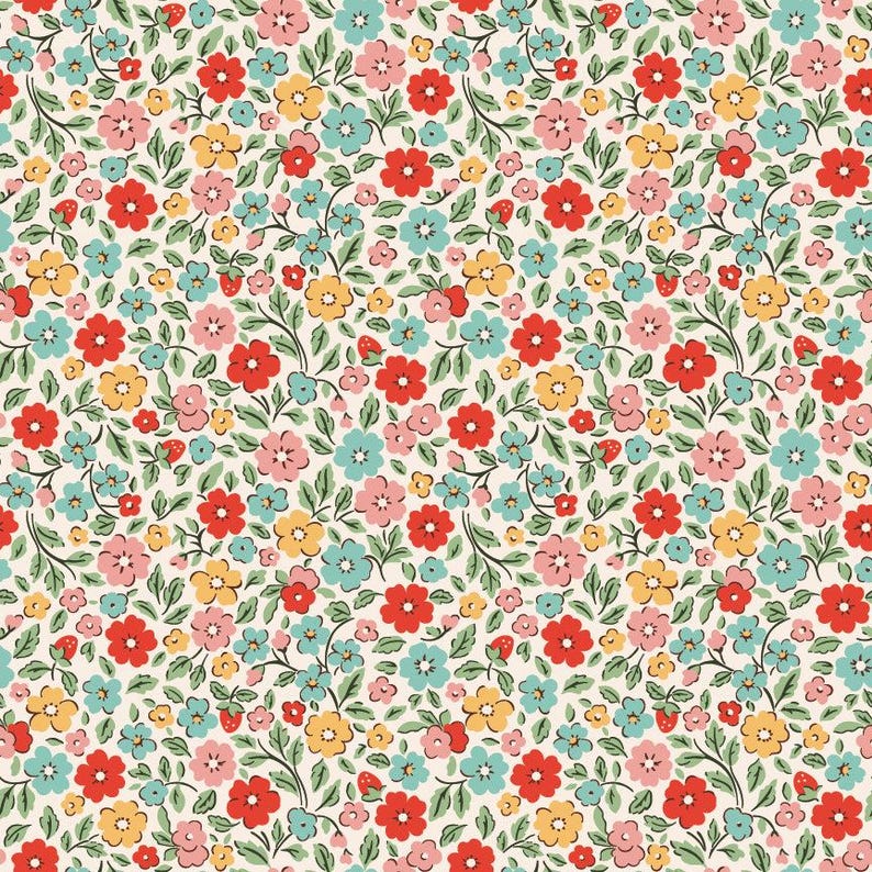 Farmhouse Fancy - Country Flowers Multi - Elea Lutz - Poppie Cotton ...