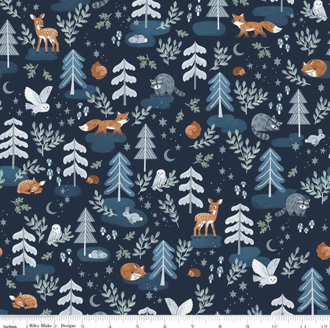Twilight Creatures - Main Indigo - Forest Fabric - Fabric - Riley Blake ...