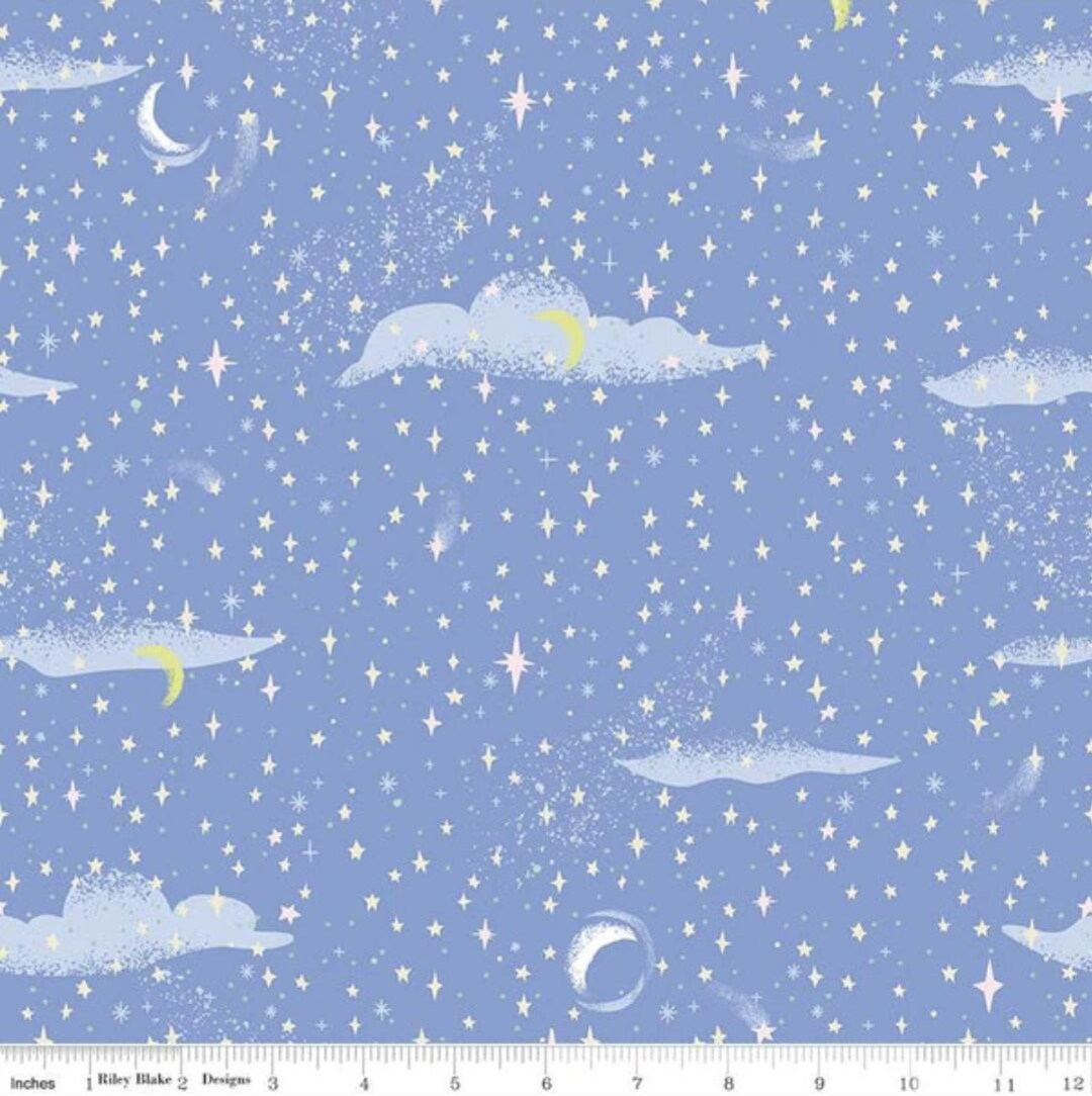 Forever Neverland - Pixie Dust Periwinkle - Peter Pan Fabric - Riley Blake Fabrics - Storybook ...