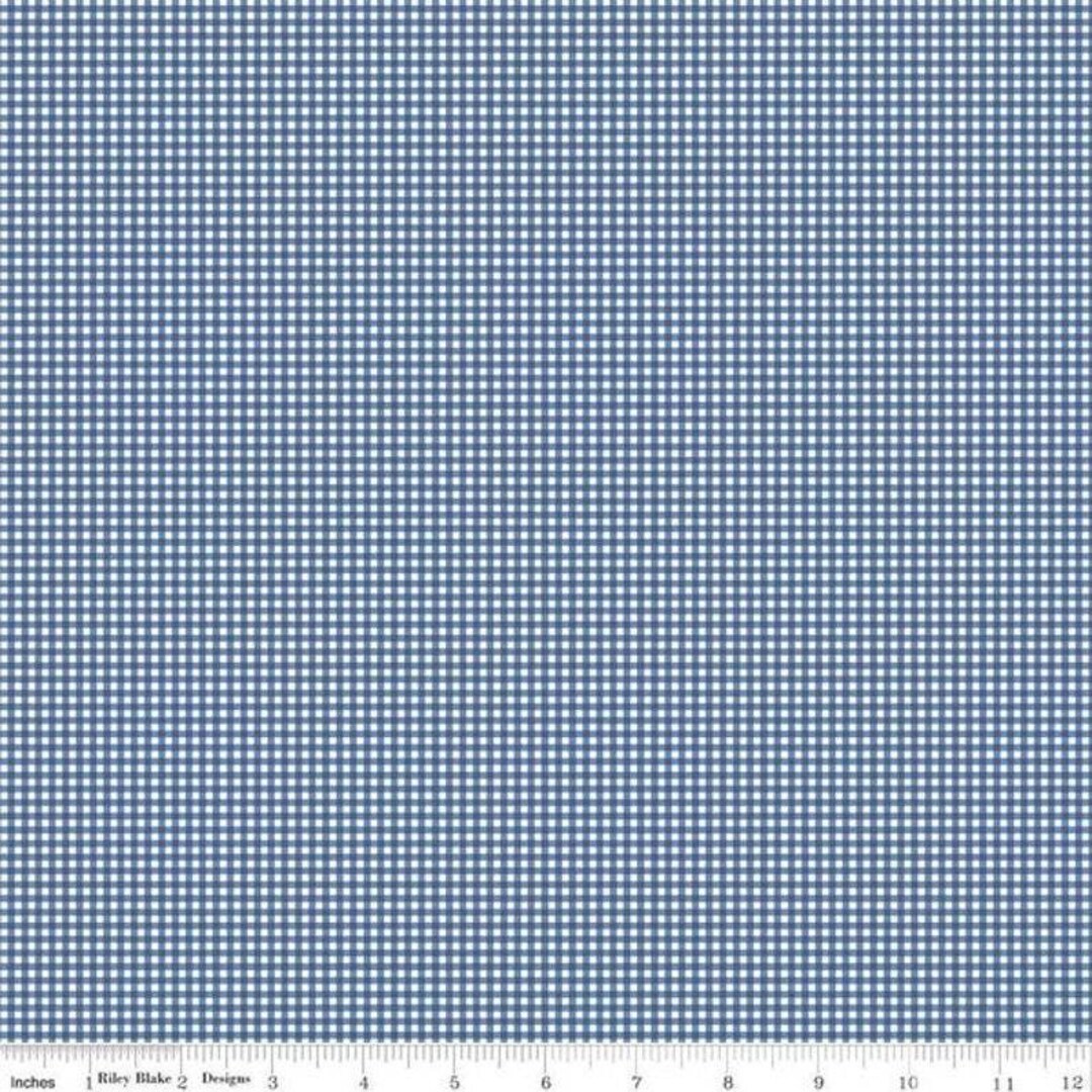 Denim Gingham Check Fabric - Notting Hill - Riley Blake Fabrics - Farm ...