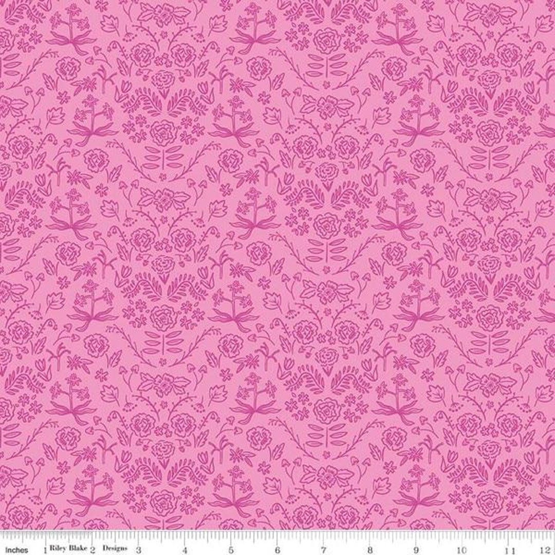 Chloe - Damask Peony - Magenta Floral Fabric- Floral Fabric - Clover ...