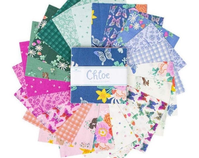 Chloe - Charm Pack- Floral Fabric- Floral Fabric - Clover Fabric ...