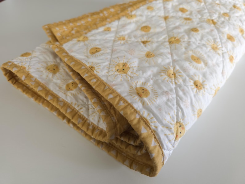 MADE TO ORDER - Happy Suns Baby Quilt - Modern Baby Quilt - Sunshine ...