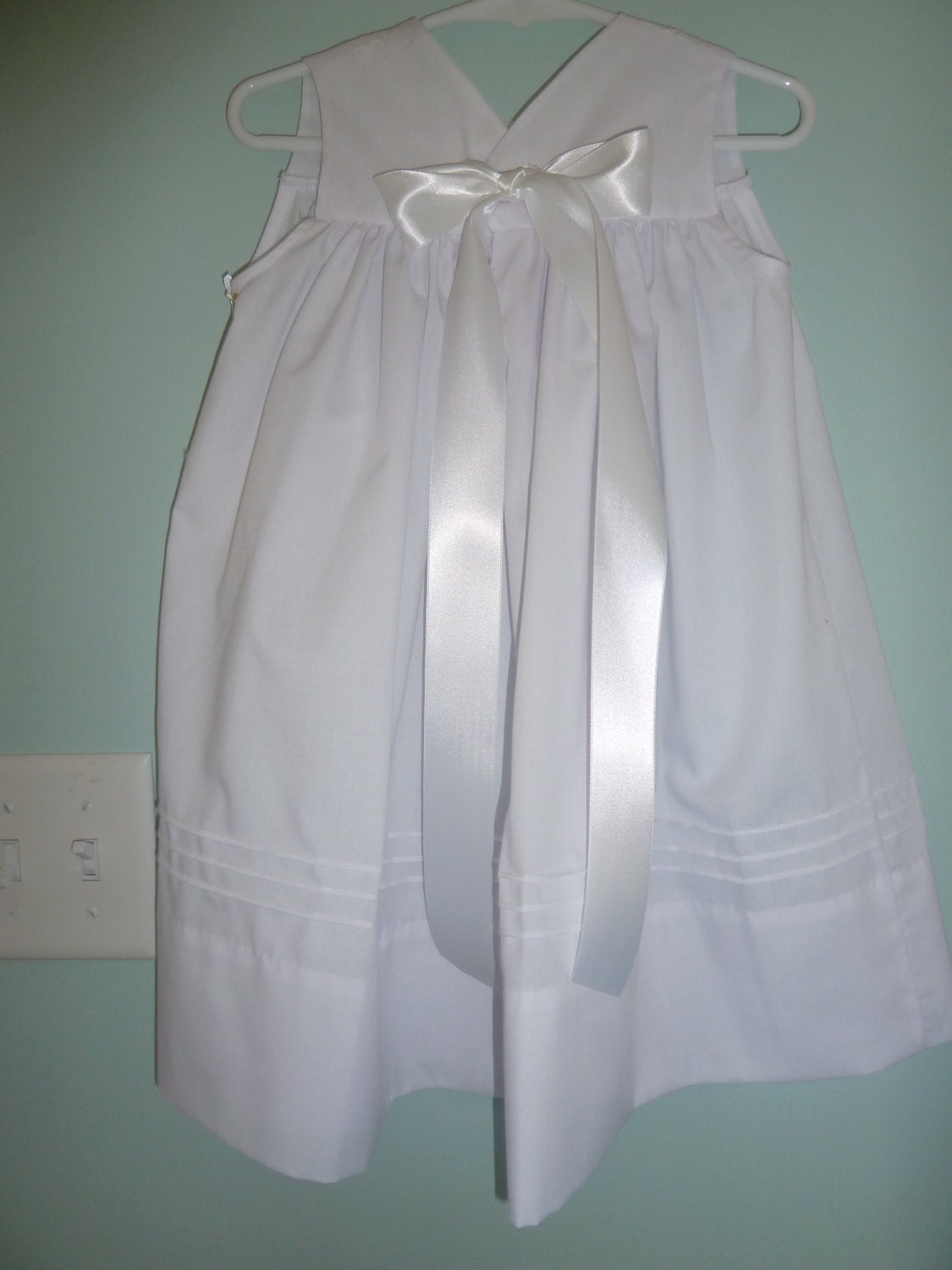 V Back Yoke Dress With Ribbon Tie - Etsy