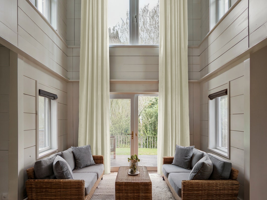 Cream Velvet Curtain Extra Wide Curtains Extra Long Curtains Window ...