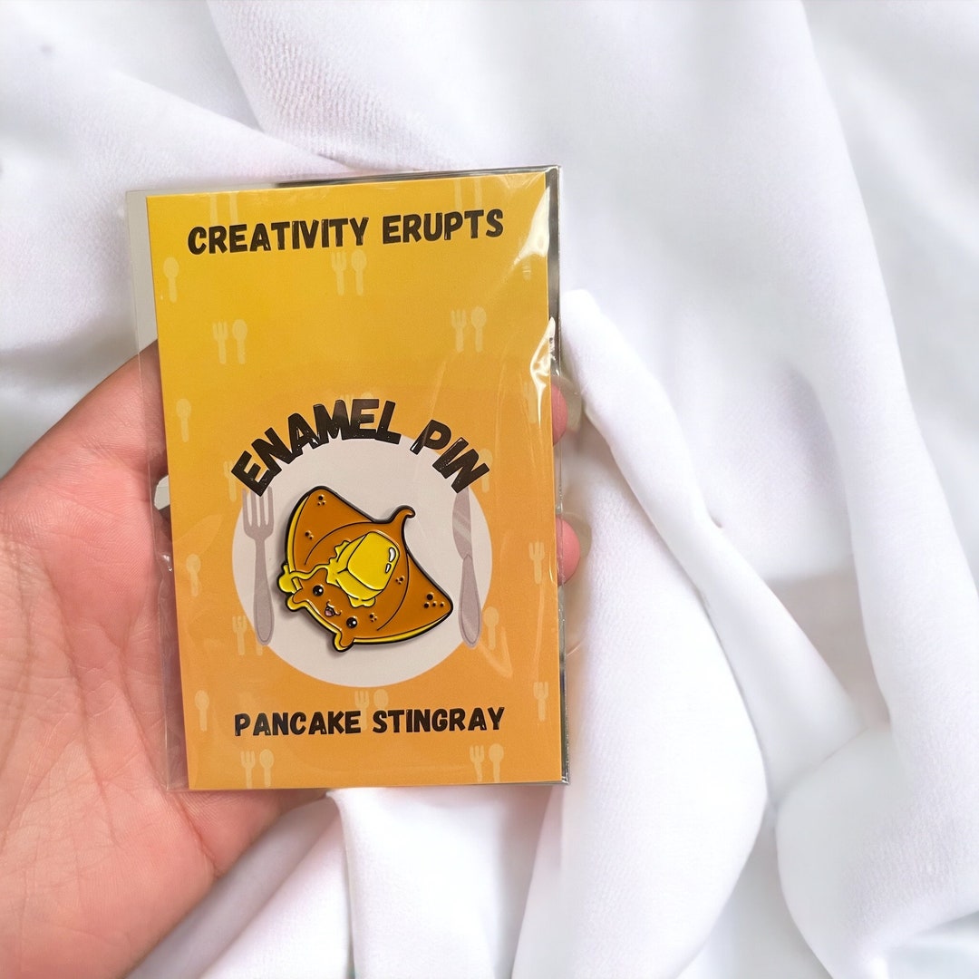 Pancake Manta Ray Enamel Pin - Funny Pin - Etsy