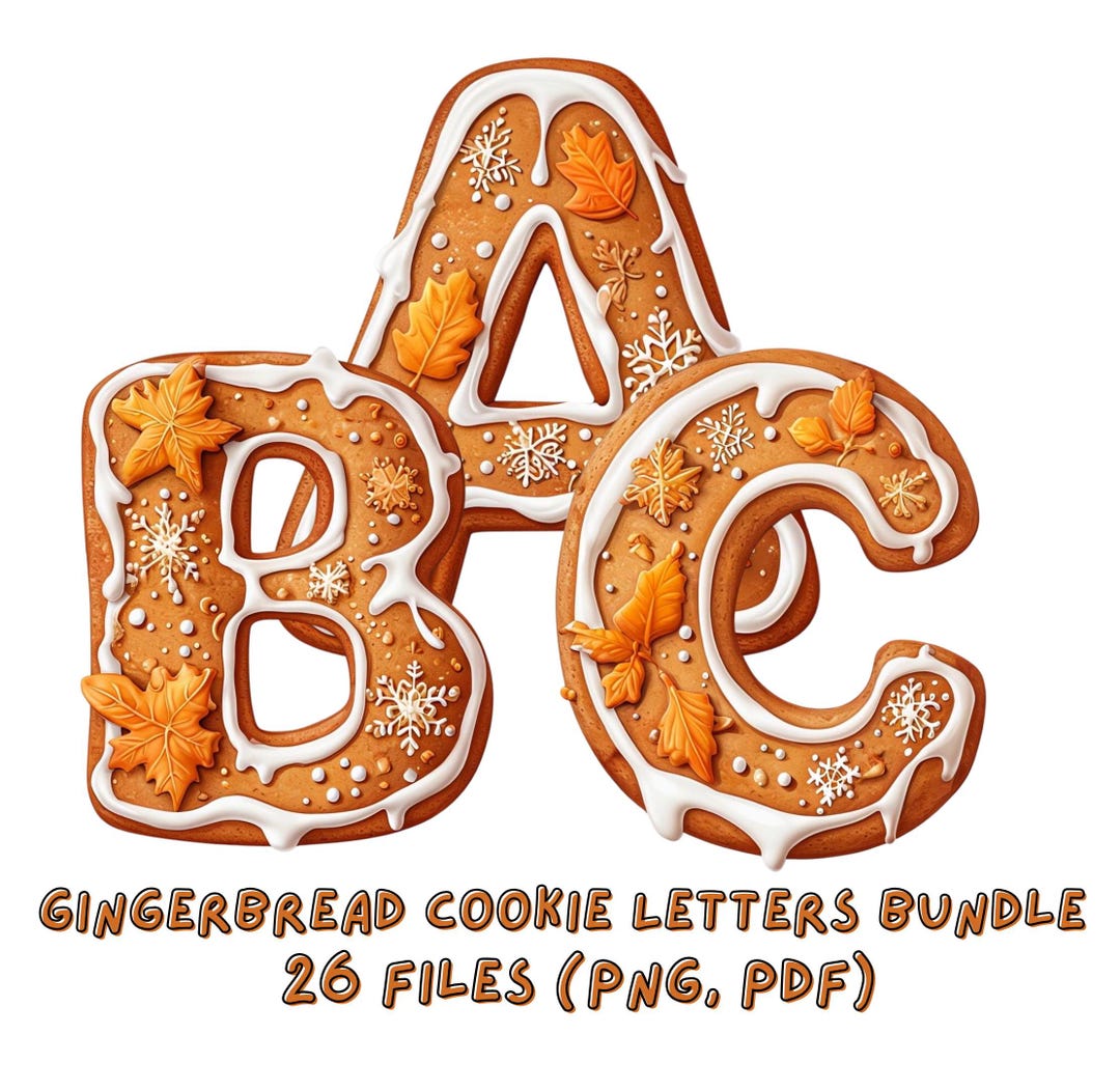 Gingerbread Cookies Letter Set - PDF & PNG Files - Etsy