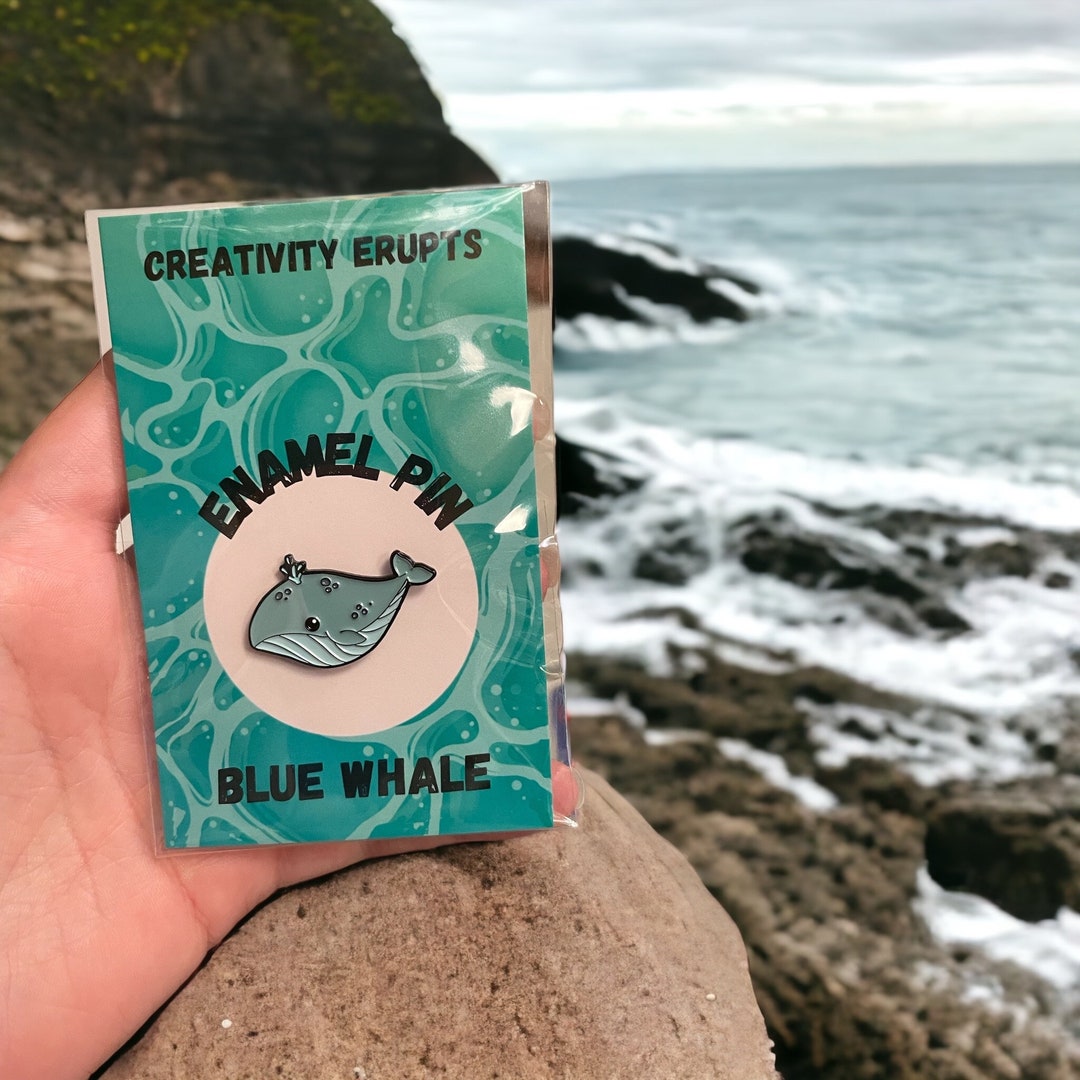 Blue Whale Enamel Pin - Ocean Pin - Etsy